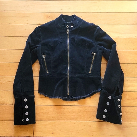 Rewind | Jackets & Coats | Rare Rewind Fine Corduroy Raw Hem Motobiker ...